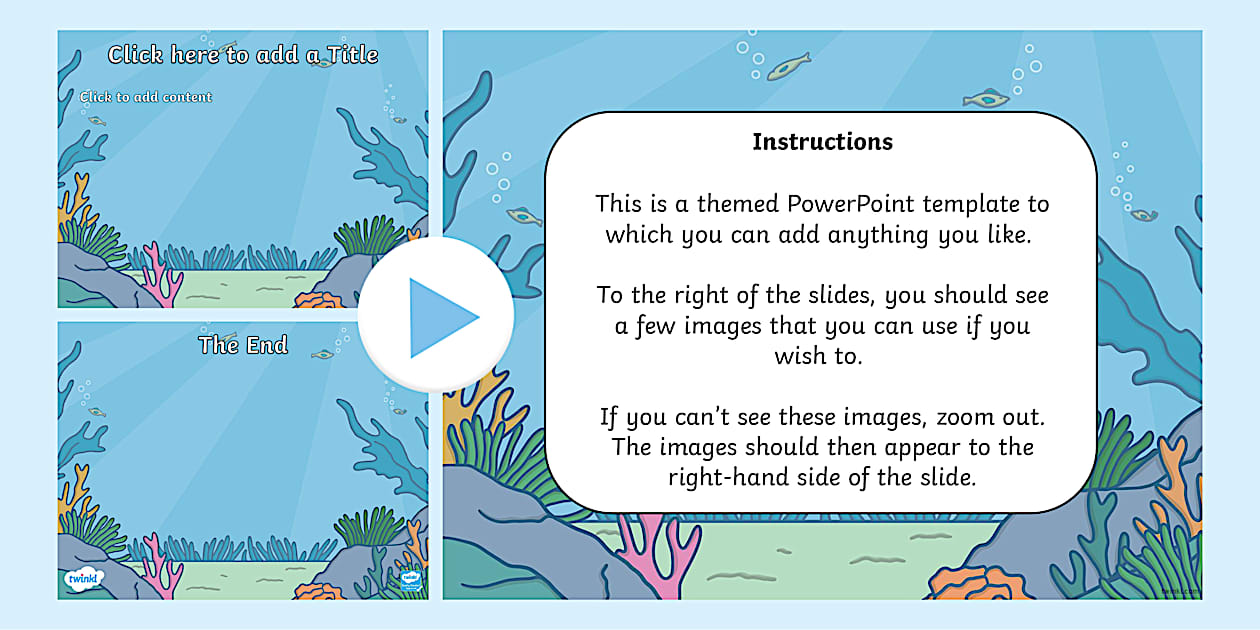Editable Underwater Themed PowerPoint Background - Twinkl