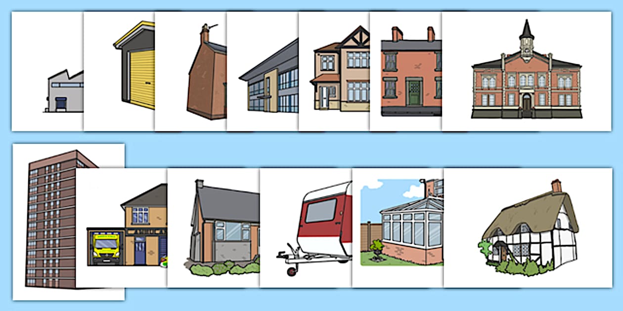 Buildings Display Cut-Outs (teacher made) - Twinkl