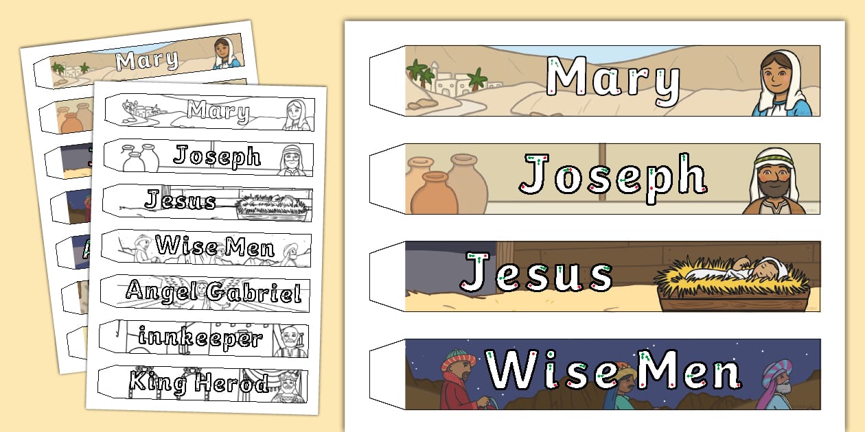 Nativity Characters Handwriting Paper Chain Activity