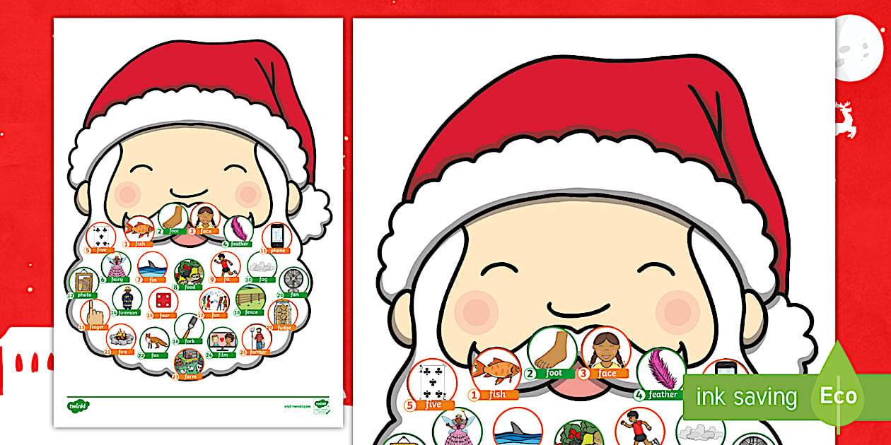 Santa Countdown to Christmas Calendar /f/ Initial Worksheet