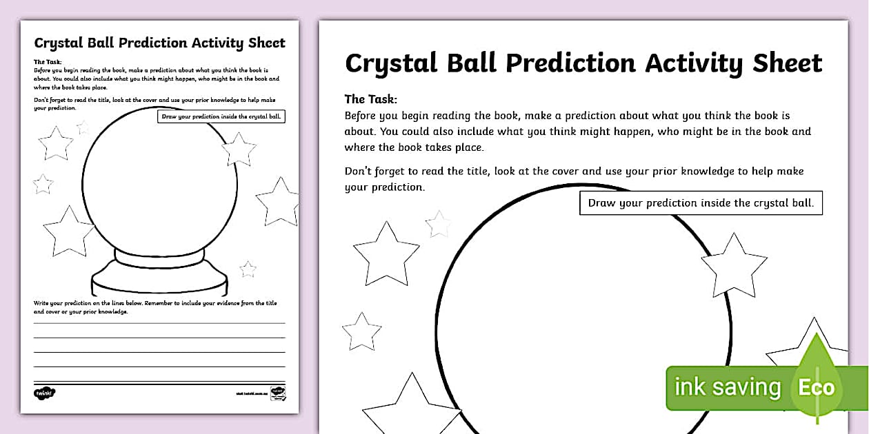 Crystal Ball Prediction Worksheet | Reading Comprehension