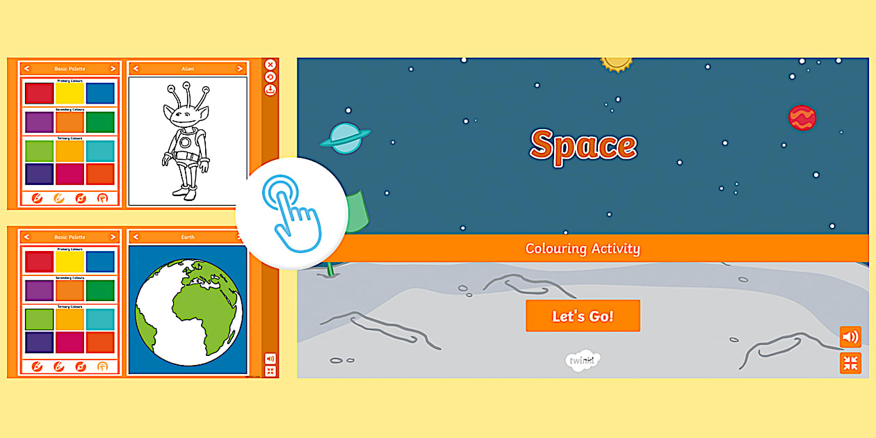 Interactive Space-Themed Colouring Activity | Twinkl Go!