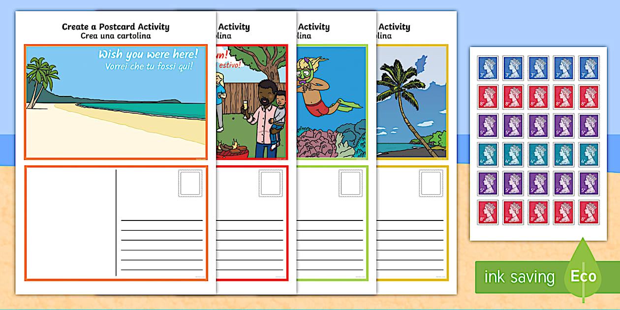 Create a Postcard Activity English/Italian (professor feito)