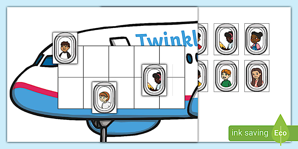 👉 Plane-Themed Ten-Frame and Counters Activity - Twinkl