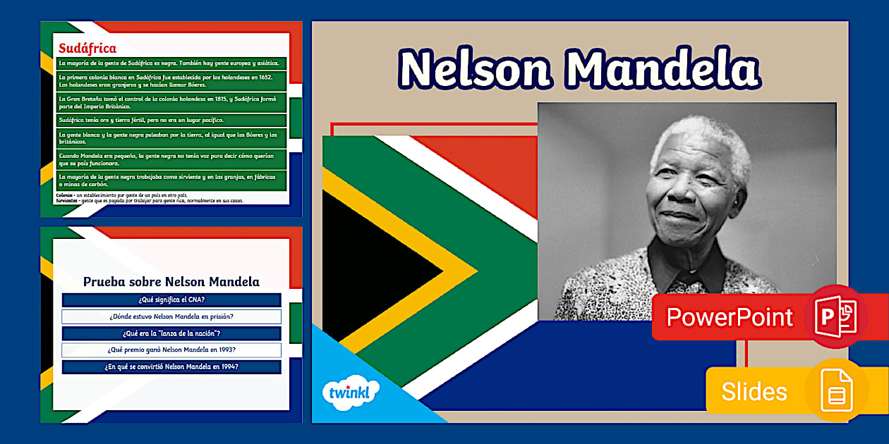 Presentación de PowerPoint y Google Slides: Nelson Mandela