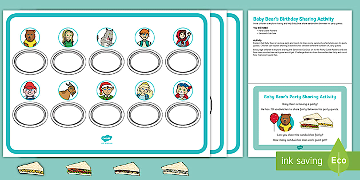 Baby Bear's Birthday Sharing Activity - Twinkl