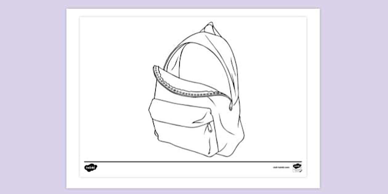 Open Rucksack Bag Colouring Sheet (Teacher-Made) - Twinkl