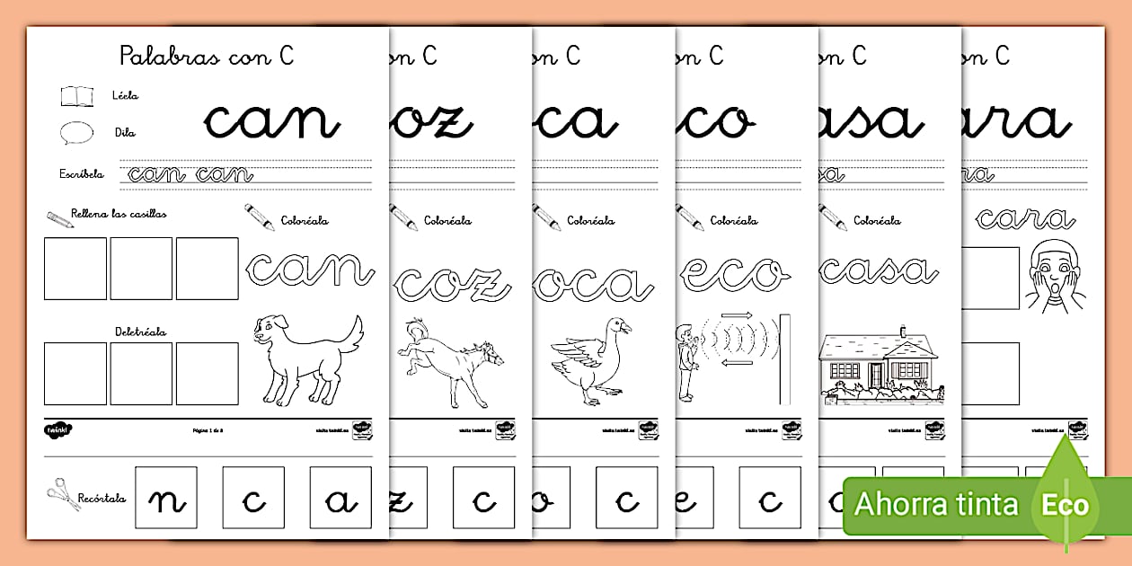 Ficha letra C: Palabras con C (teacher made) - Twinkl