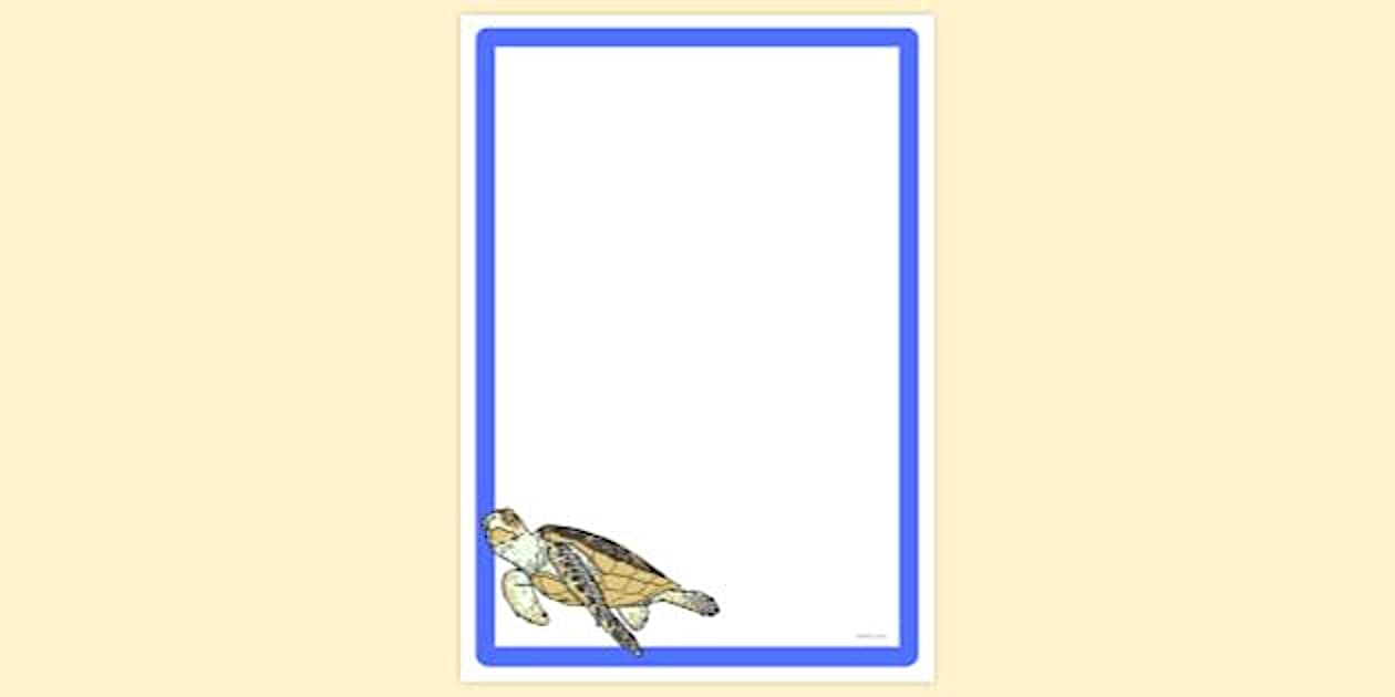 Hawksbill Turtle Page Border | Page Borders | Twinkl