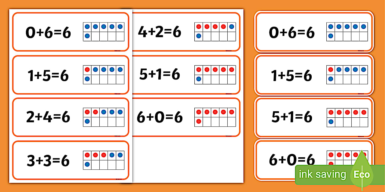 👉 Number Bonds to Six Flashcards (teacher made)