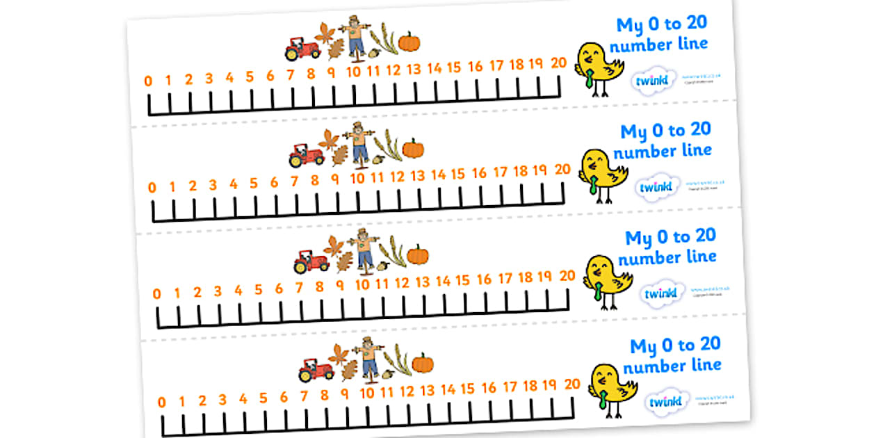 Autumn Number Line (0-20) (l'enseignant a fait) - Twinkl