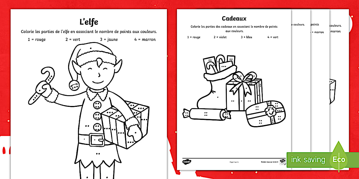 Coloriage magique : Noël (teacher made) - Twinkl