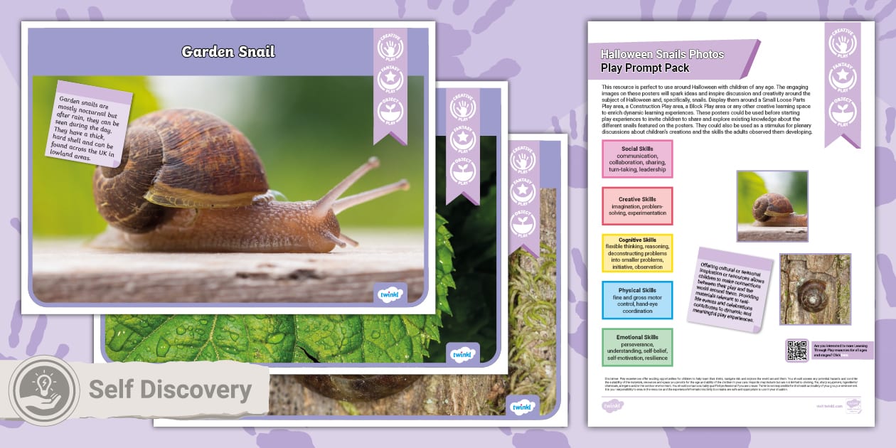 Halloween Snails Photos Play Prompt Pack (Teacher-Made)