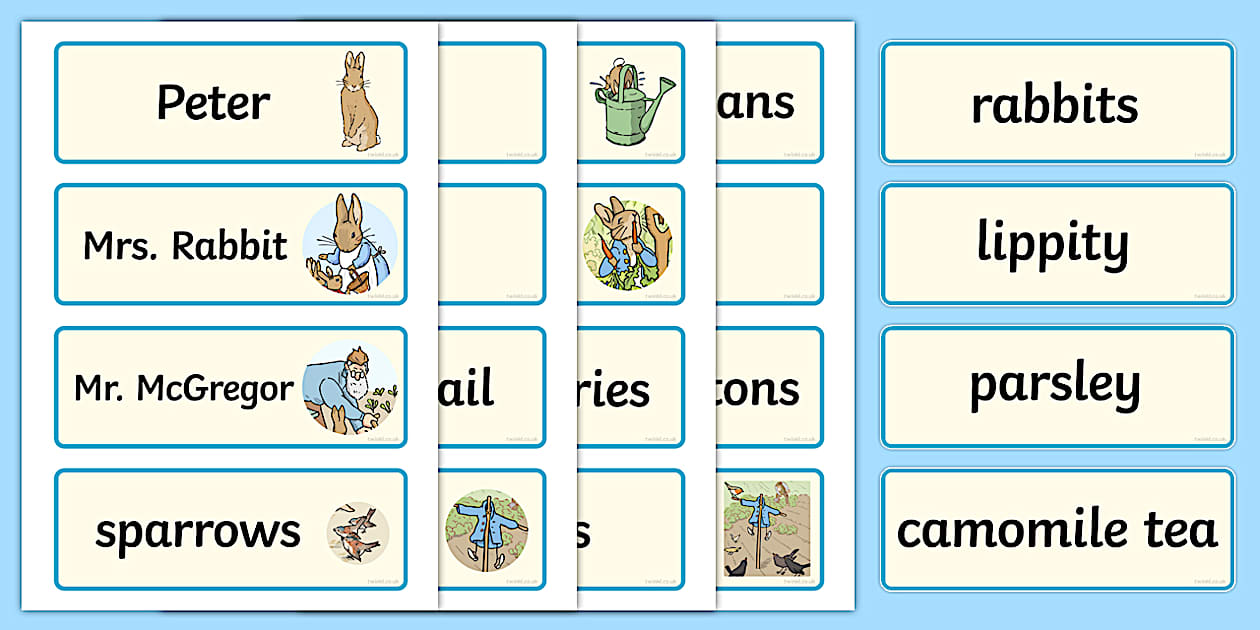 Cursive The Tale of Peter Rabbit Word Cards (teacher made)