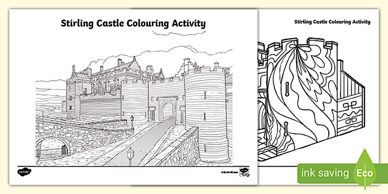 Stirling Castle Colouring Activity – Famous Castles for Kids