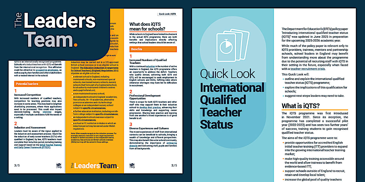 Quick Look: International Qualified Teacher Status - Twinkl