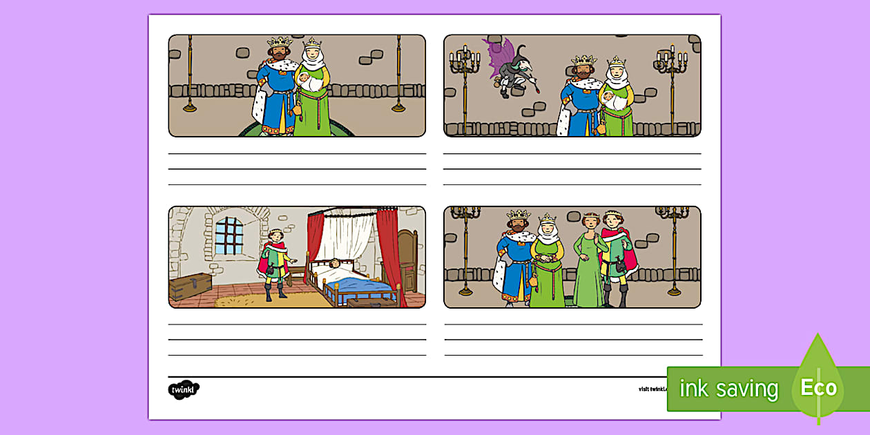 Sleeping Beauty Storyboard Template (Teacher-Made) - Twinkl