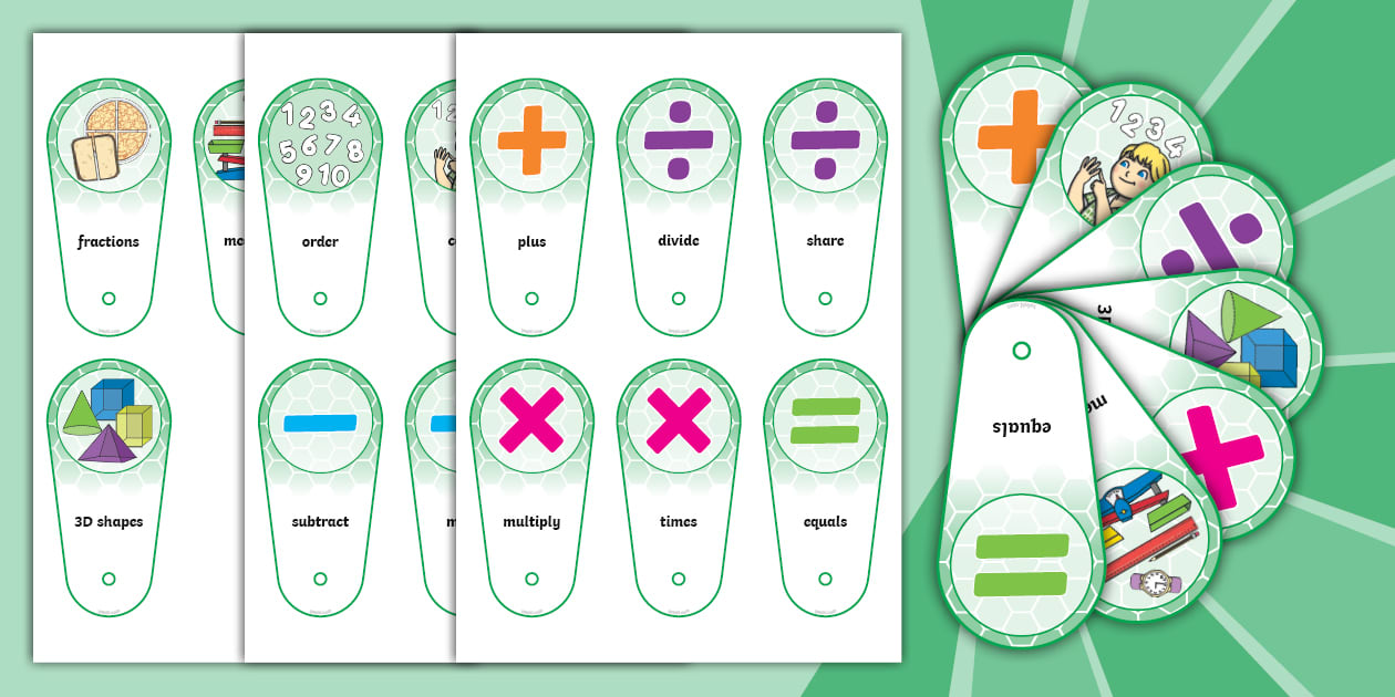 Maths Word Fan for EAL Learners (teacher made) - Twinkl