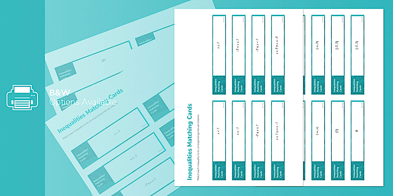 👉 Inequalities Set Notation Matching Cards - Twinkl