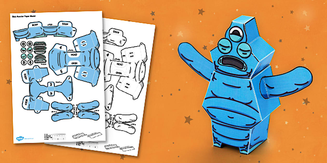 3D Halloween Paper Model - Blob Monster - Twinkl