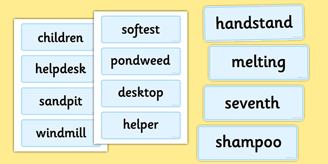 Polysyllabic Word Cards - Phase 4 Phonics - Twinkl Resources