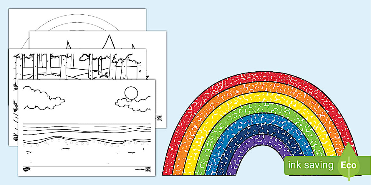 Pointillism Templates (teacher made) - Twinkl