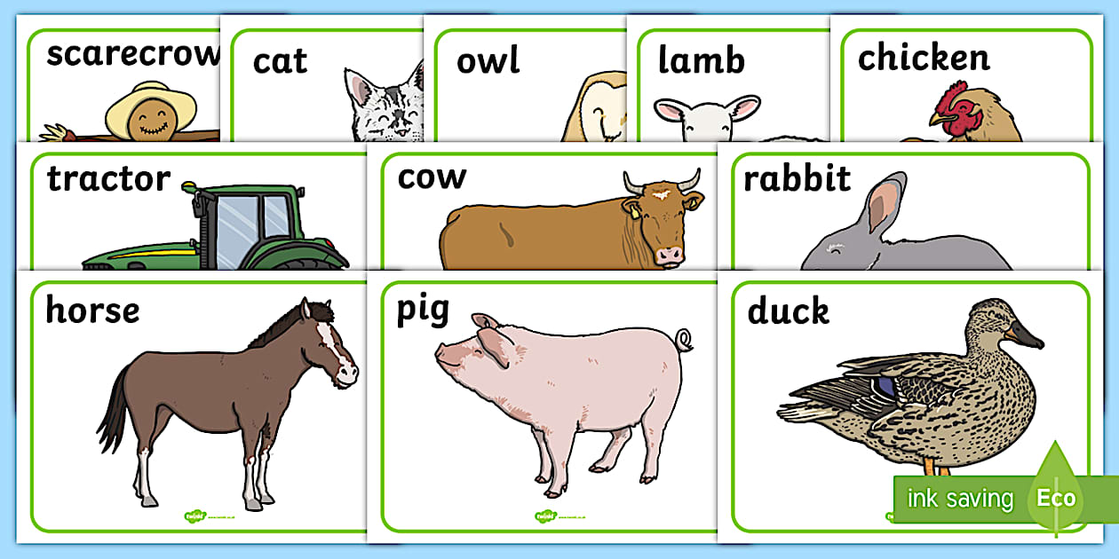 On the Farm ActionsPicture Cards - ESL Farm Actions - Twinkl