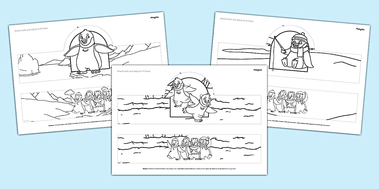 Penguin Role Play Colouring Headbands (Teacher-Made)