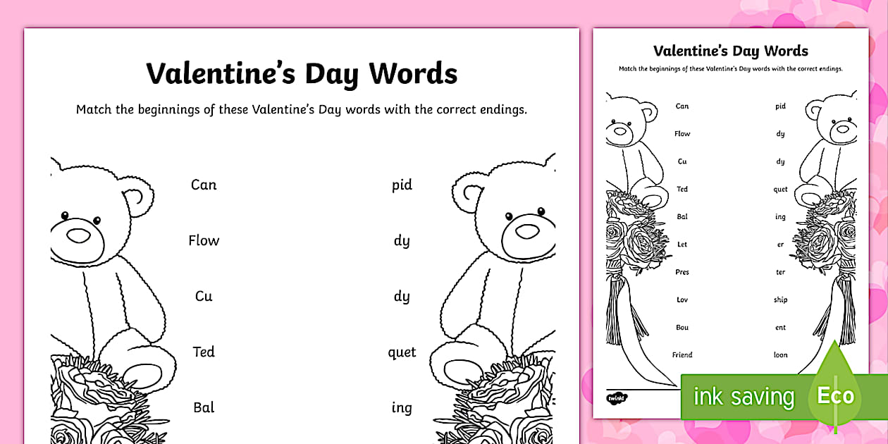 Editable Valentine's Day Words Activity (teacher made)