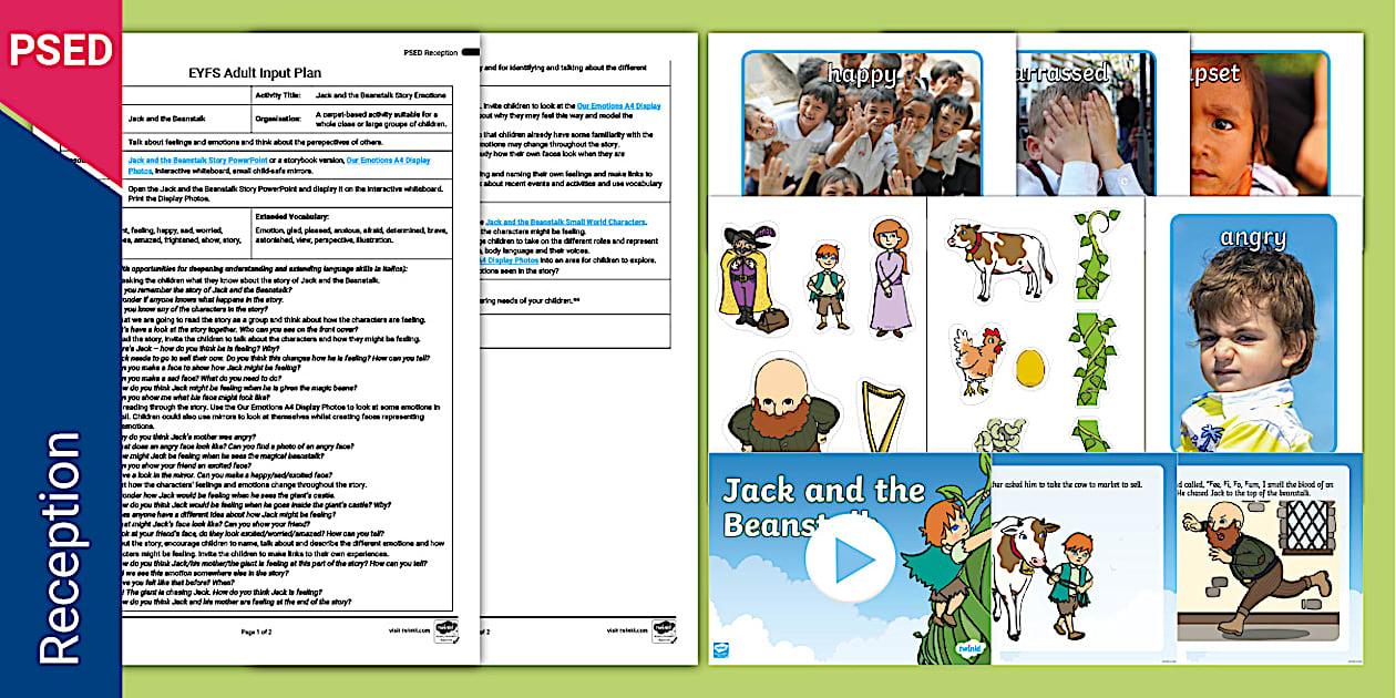 EYFS Jack and the Beanstalk Story Emotions EYFS PSED Plan