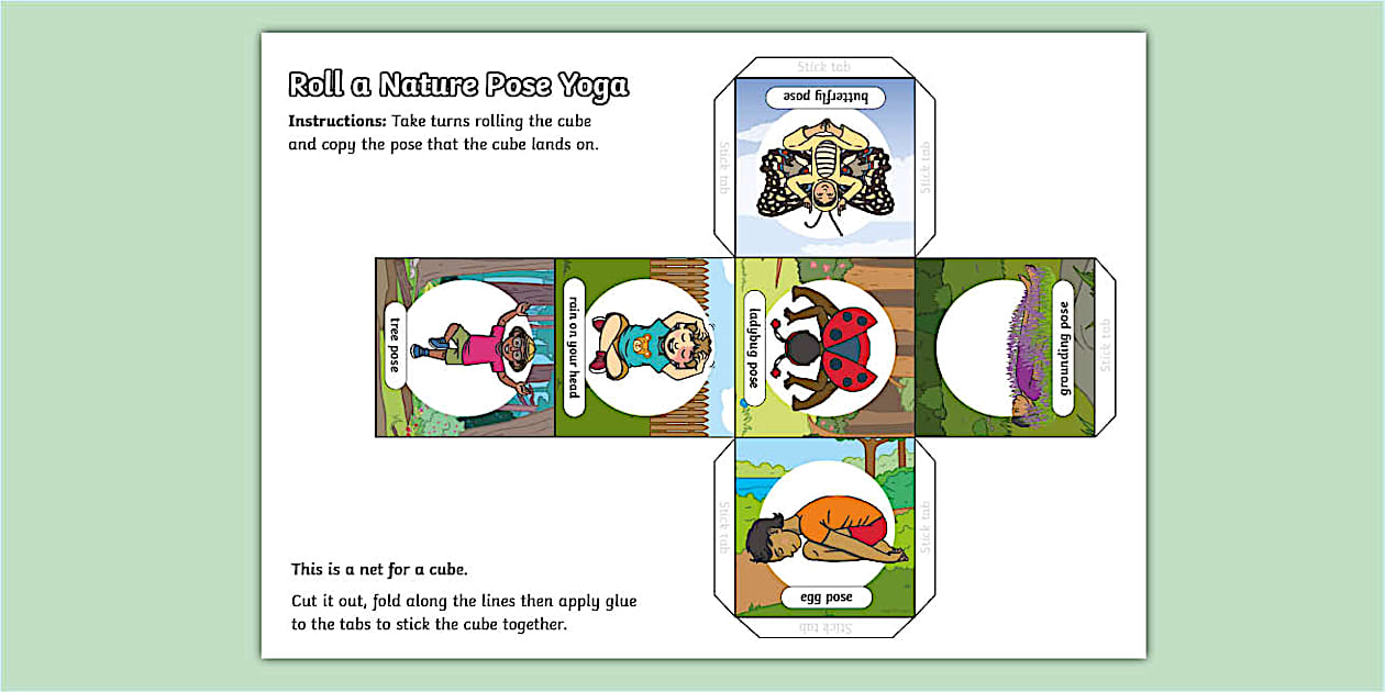 Roll a Nature Yoga Pose (teacher made) - Twinkl