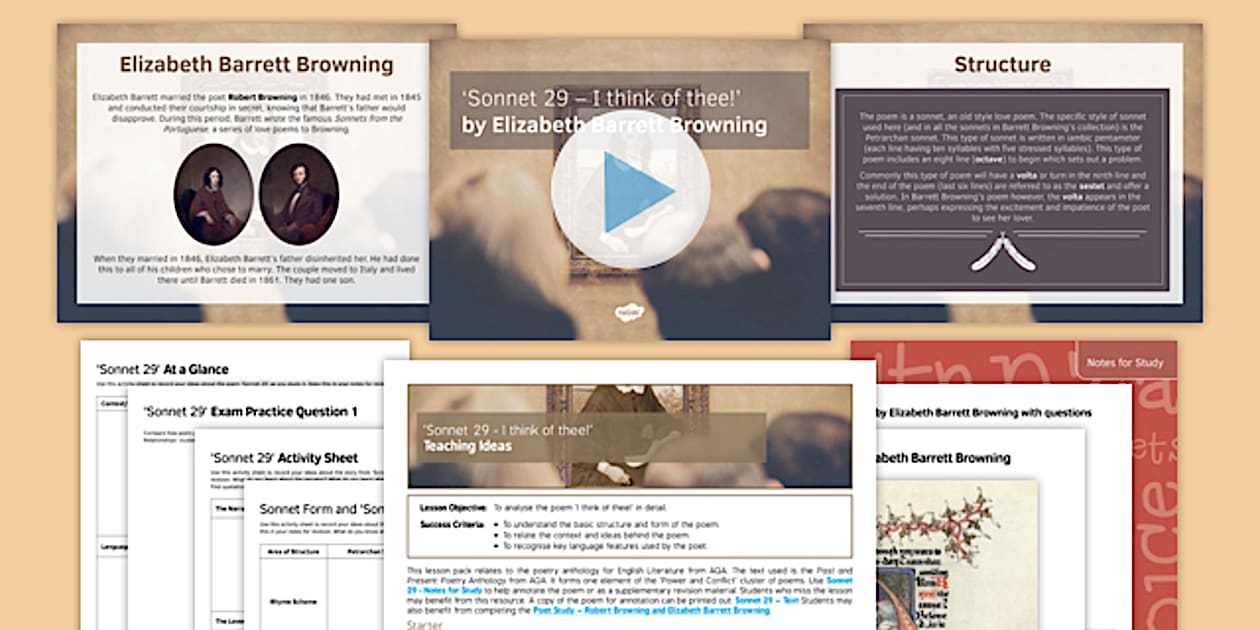 GCSE Poetry Sonnet 29 Lesson Pack (teacher made) - Twinkl