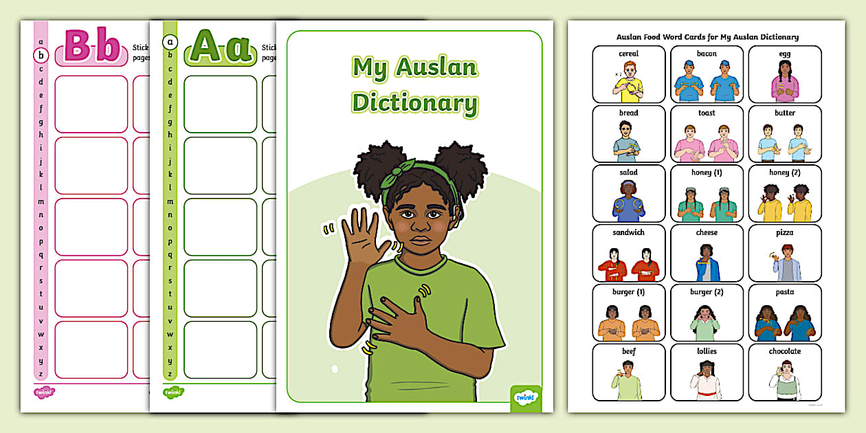 Auslan Food Word Cards For My Auslan Dictionary - Twinkl