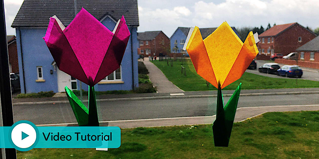 Tissue Paper Flower Window Decoration Craft Video Tutorial