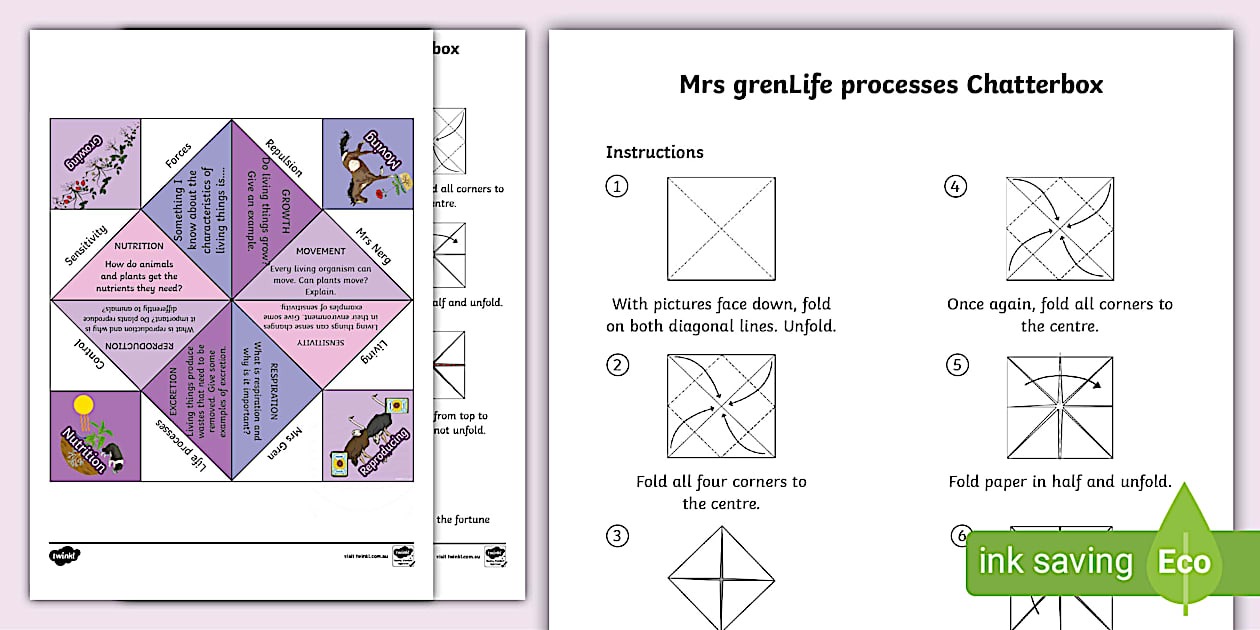 Mrs Gren Life Processes Chatterbox (teacher made) - Twinkl