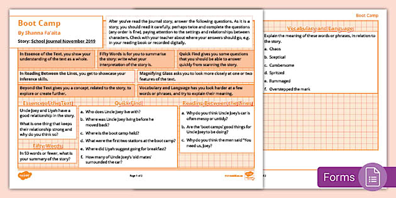 Level 4 November 2019 School Journal: Boot Camp