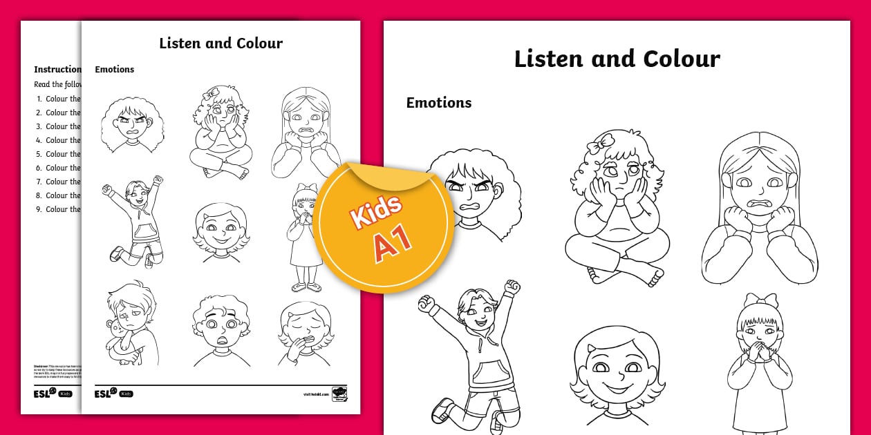 {Kids} ESL Emotions Activity Sheet | Twinkl (teacher made)