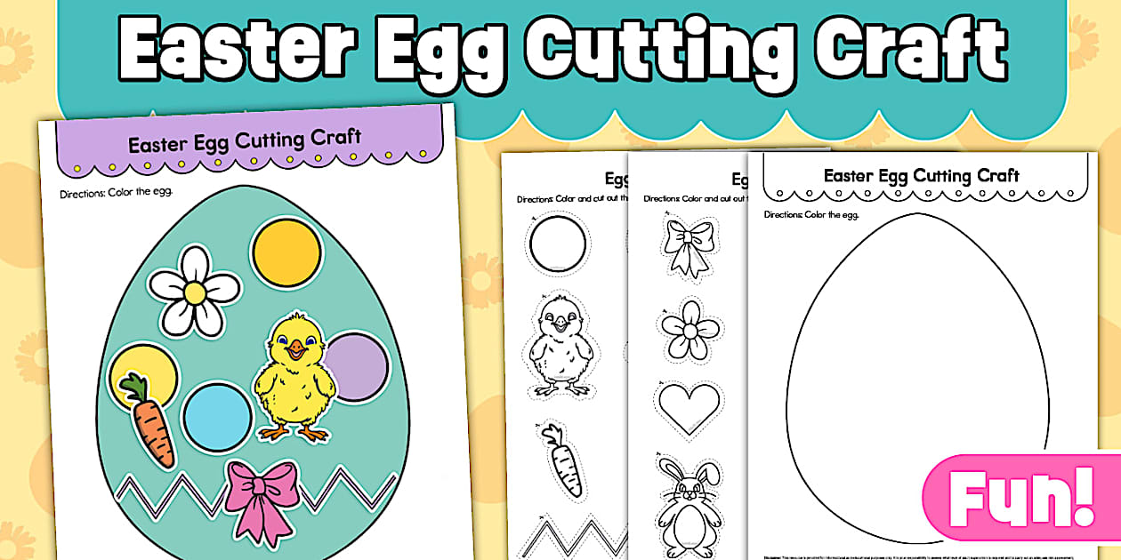 Easter Egg Cutting Skills Craft for Prek-K
