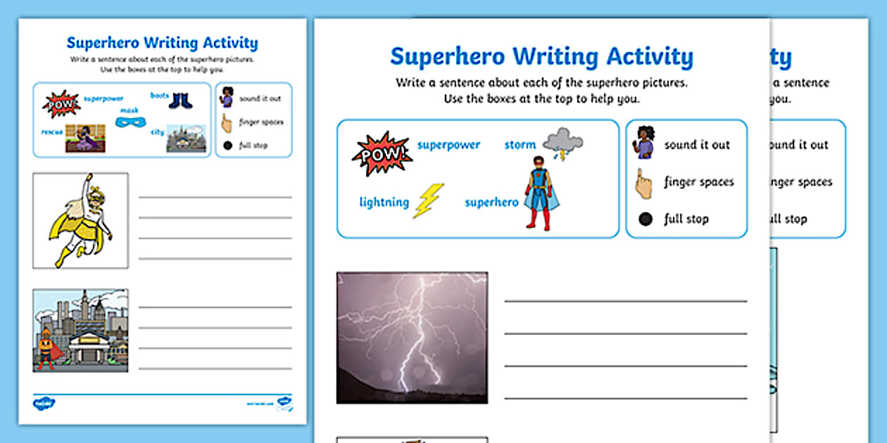 Superhero-Themed Early Writing Activities (Teacher-Made)