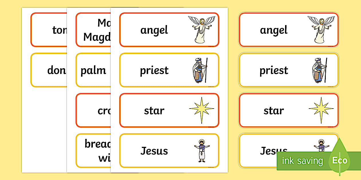 Editable The Easter Story Word Cards (teacher made) - Twinkl