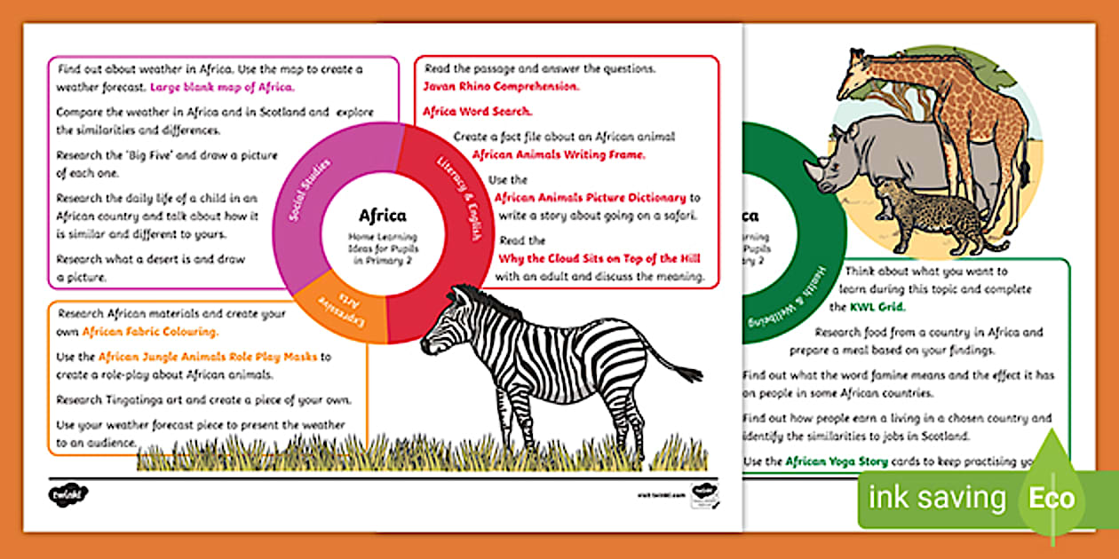 Africa P2 Mini Home Learning Topic (teacher made) - Twinkl