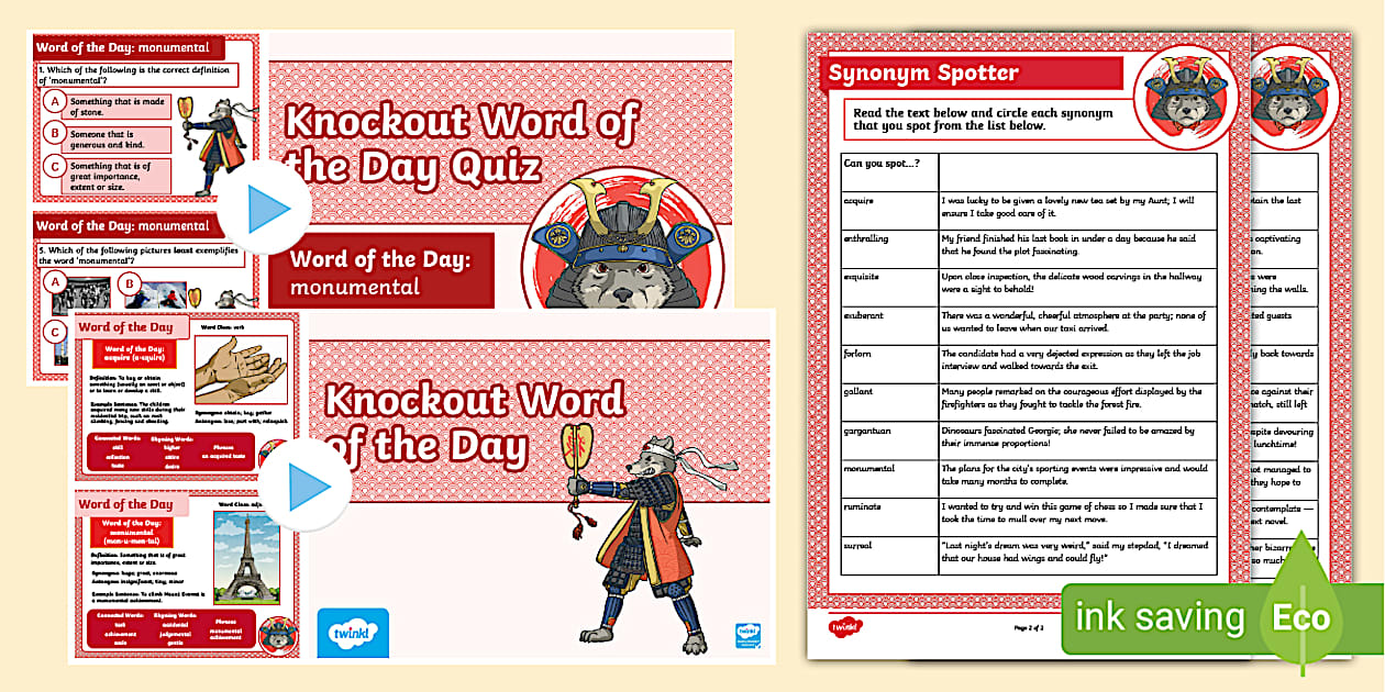 Year 6 Vocabulary Knockout Words Resource Pack 1 - Twinkl