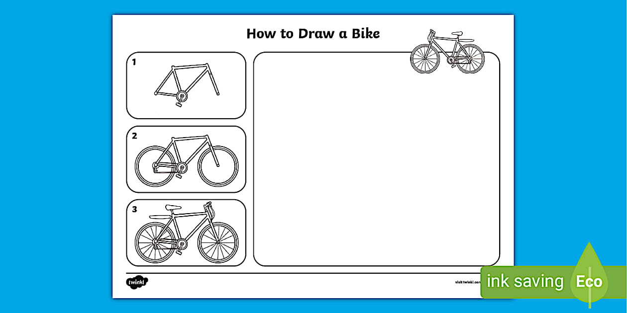 How to Draw a Bike Worksheet | Twinkl How to Draw a Bike