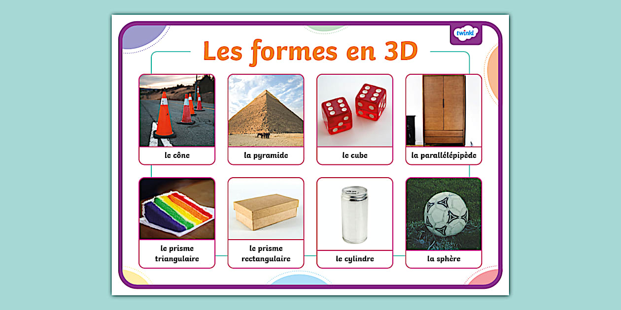Affiche : Les formes en 3D - Twinkl