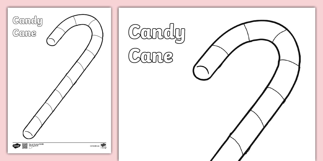Candy Cane Colouring-In Task | Christmas Candy Cane Pictures