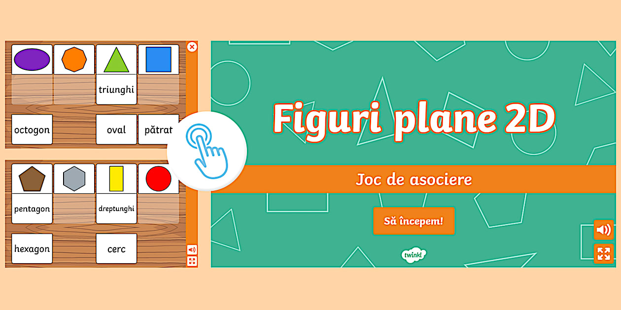 Figuri plane 2D – Joc online de asociere (teacher made)
