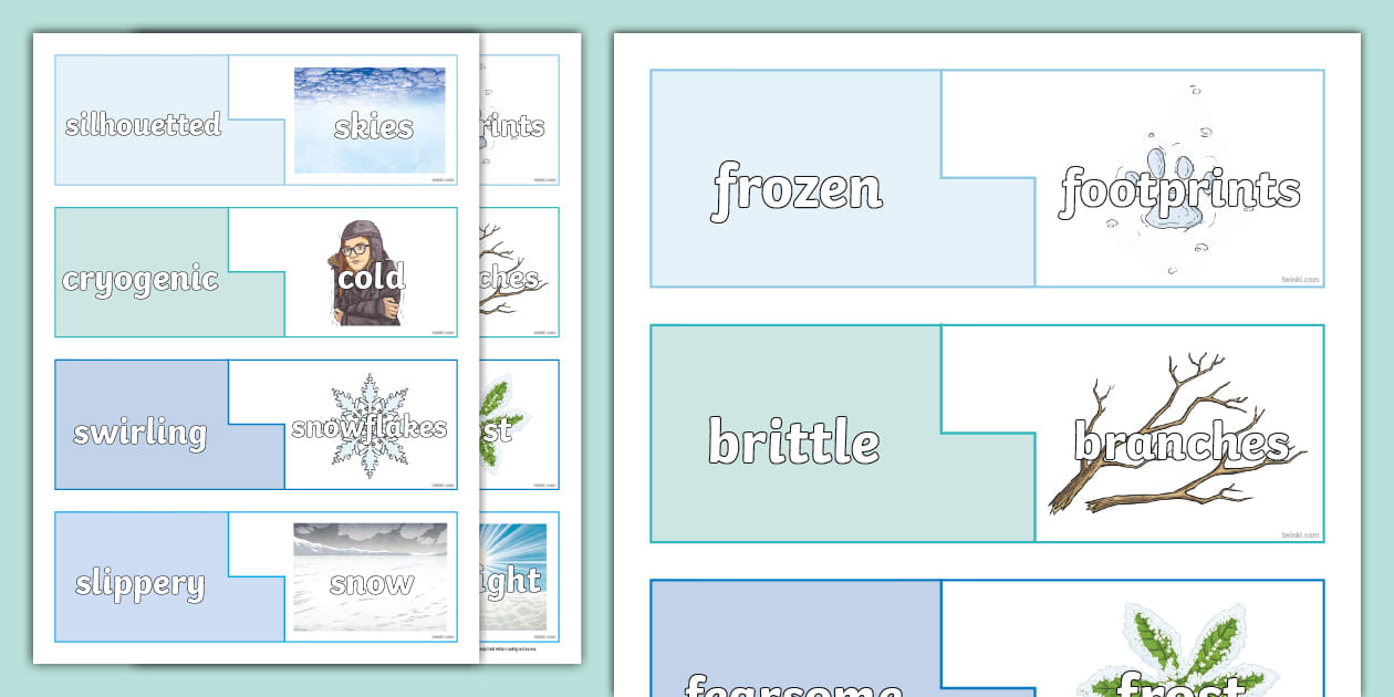 Winter Alliteration Matching Cards (Teacher-Made) - Twinkl