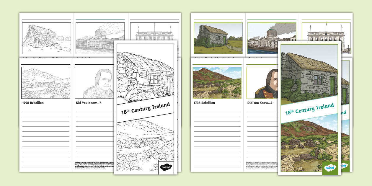 * NEW * 18th Century Ireland Leaflet Template - Twinkl