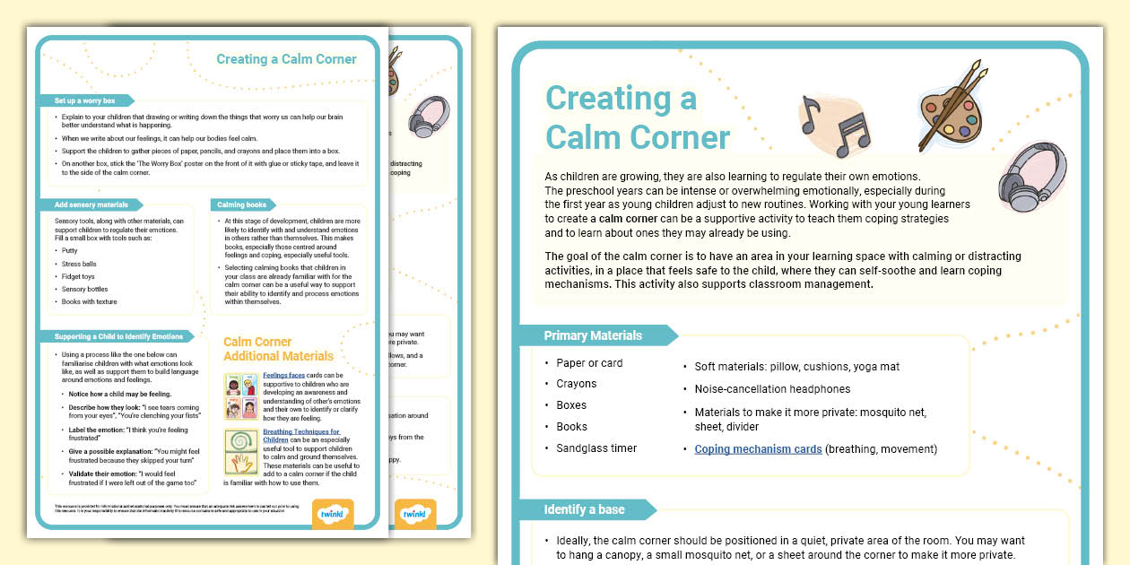 Creating a Calm Corner (Teacher-Made) - Twinkl