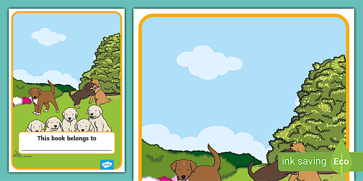 Adorable Puppy-Themed Book Cover | Twinkl | Stationery | KS1